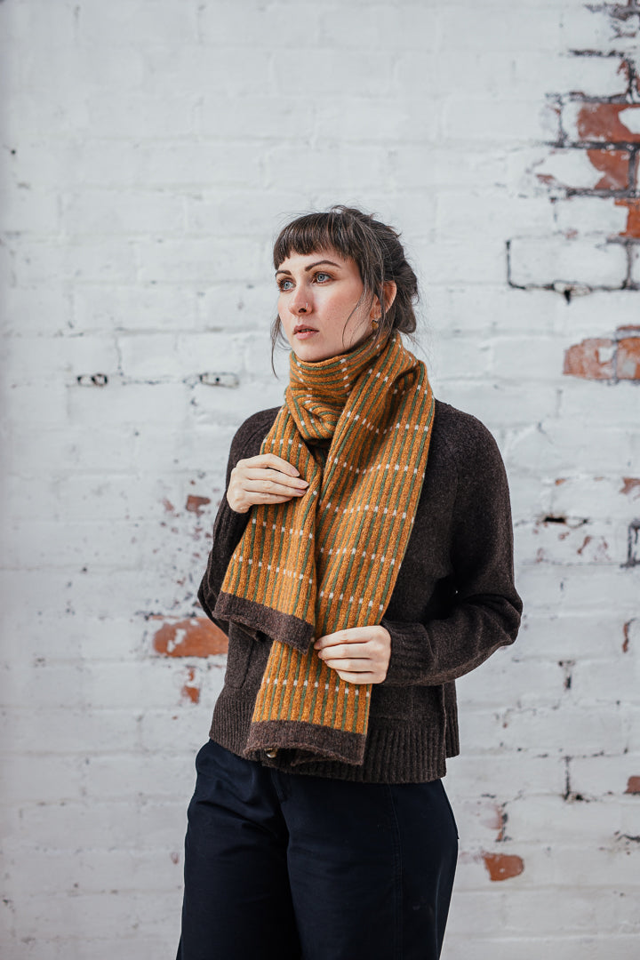 Folk scarf in Rust/Apple/Cobble/Brown – Anna-Lisa Smith