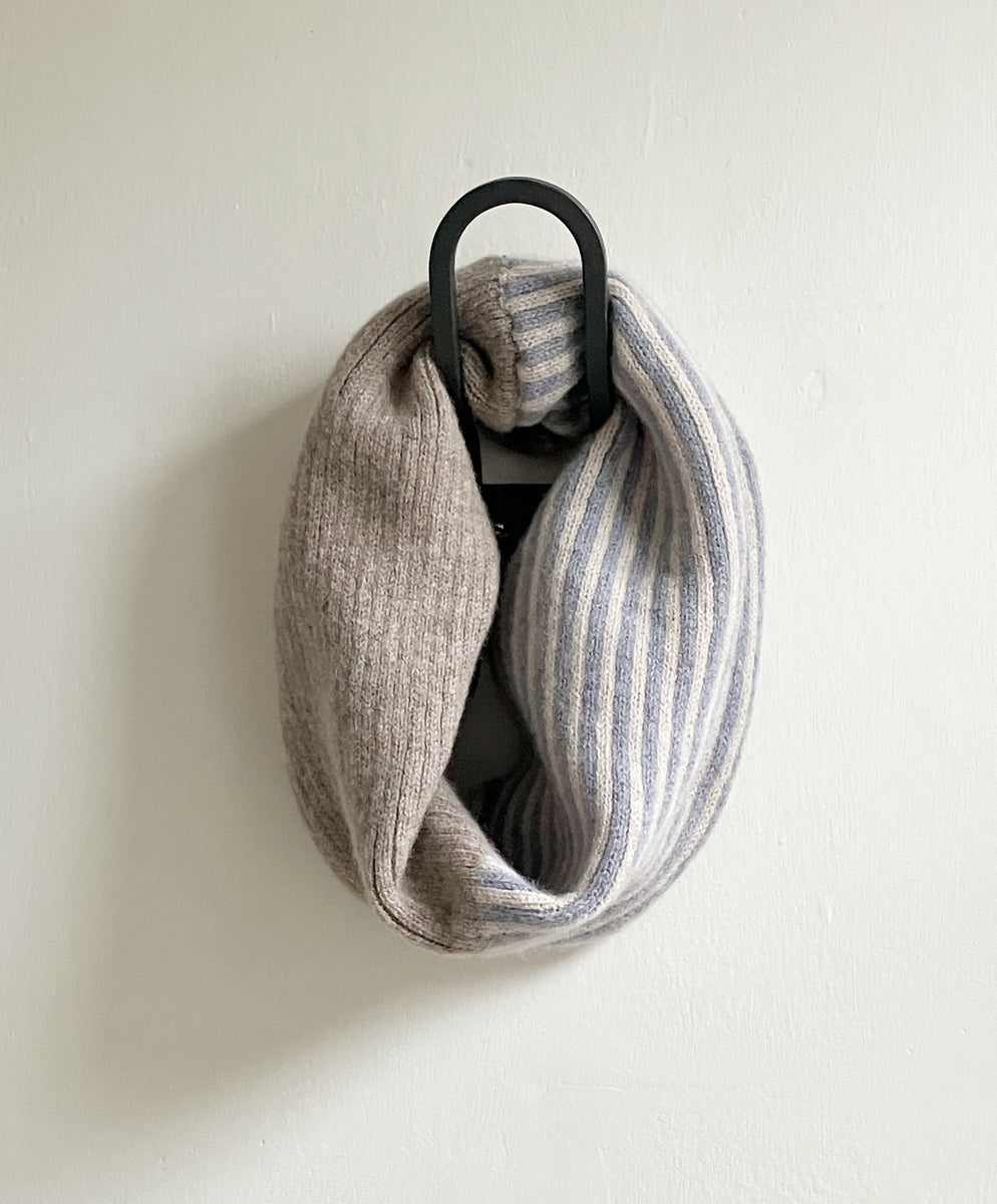 Sample Sale 2026 Half stripe snood in Mushroom/Smoke/Cobble – Anna-Lisa ...