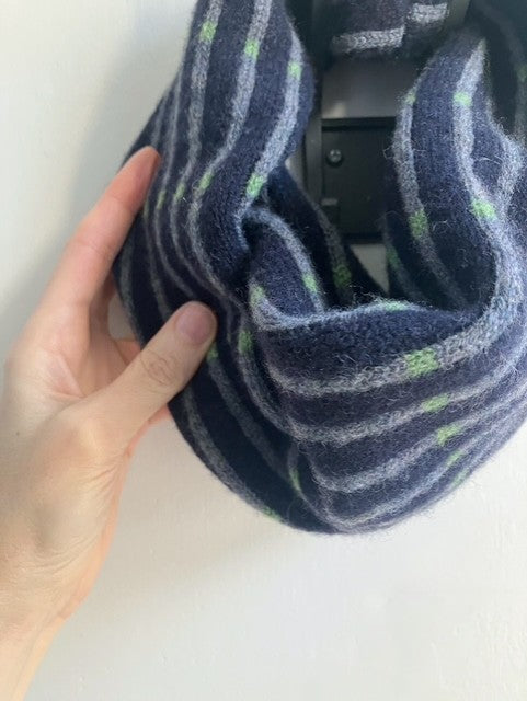 Sample Sale 2026 Folk snood in Navy/Monsoon/Emerald – Anna-Lisa Smith